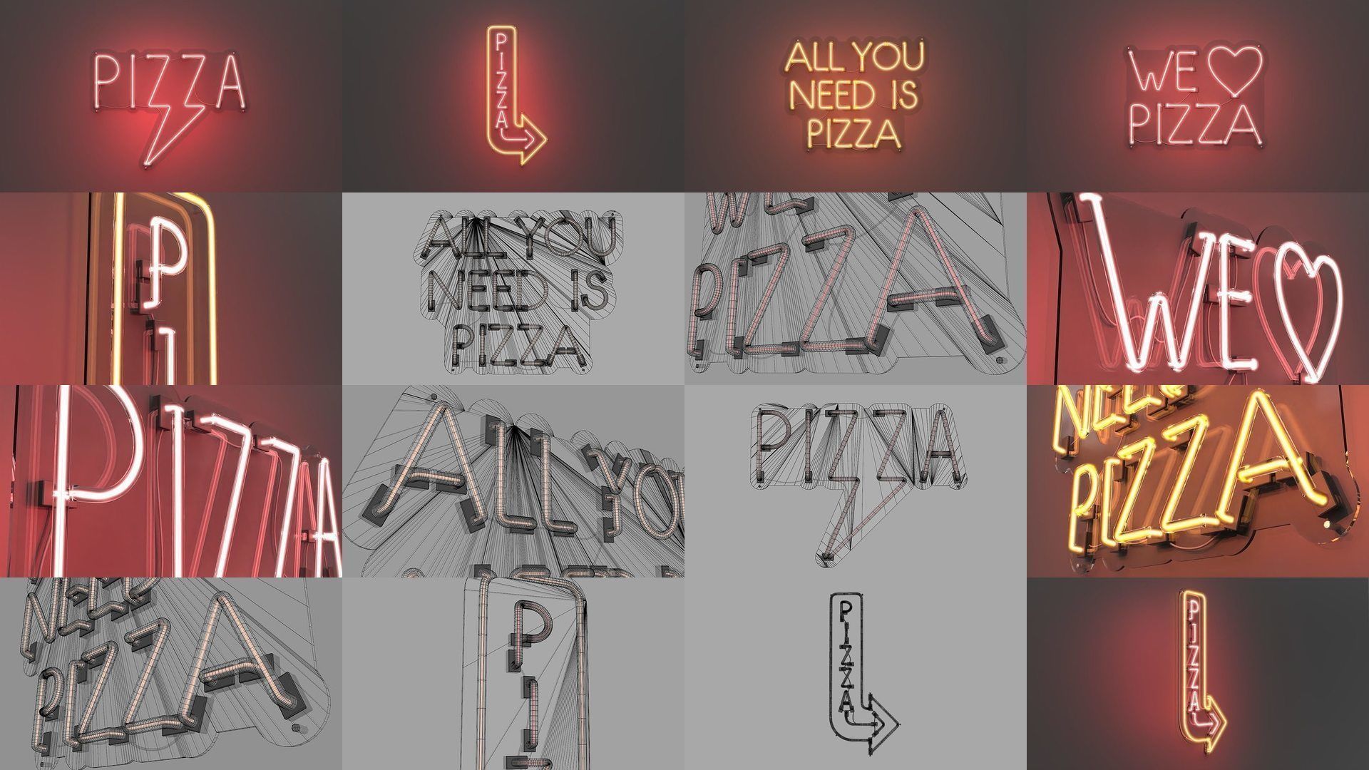 100 Neon Signs - NEONPLEX MEGA PACK 3D Model Collection | CGTrader