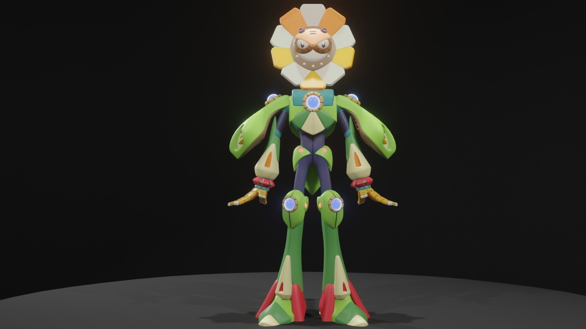 Optic Sunflower 3D model rigged | CGTrader