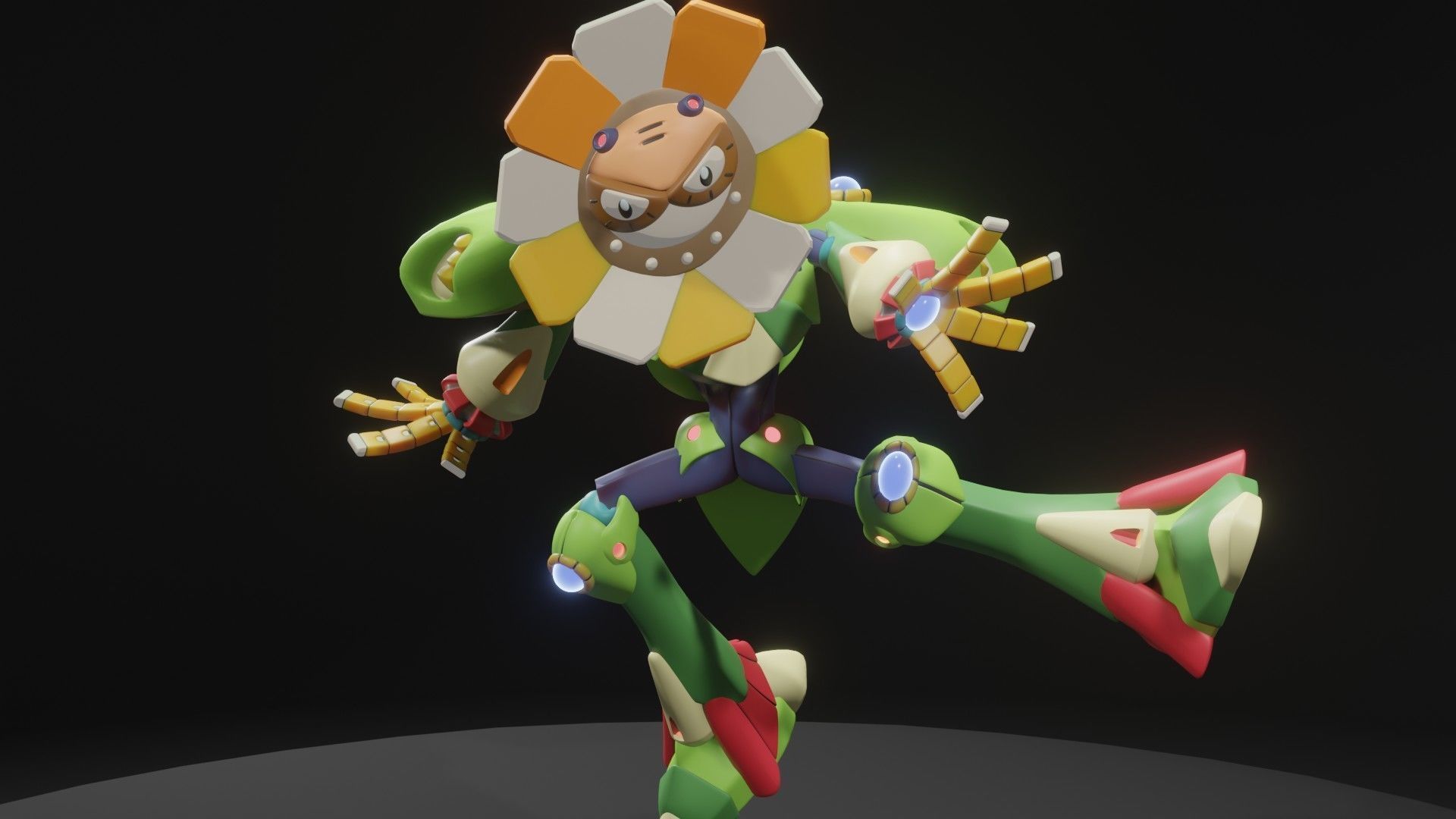 Optic Sunflower 3D model rigged | CGTrader
