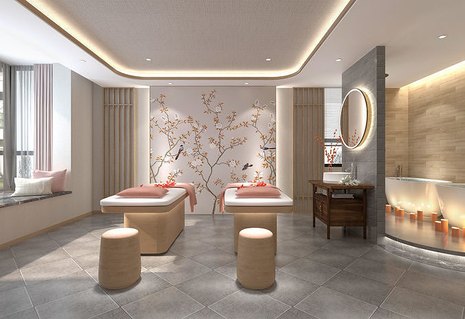 Chinese style SPA 3D model | CGTrader
