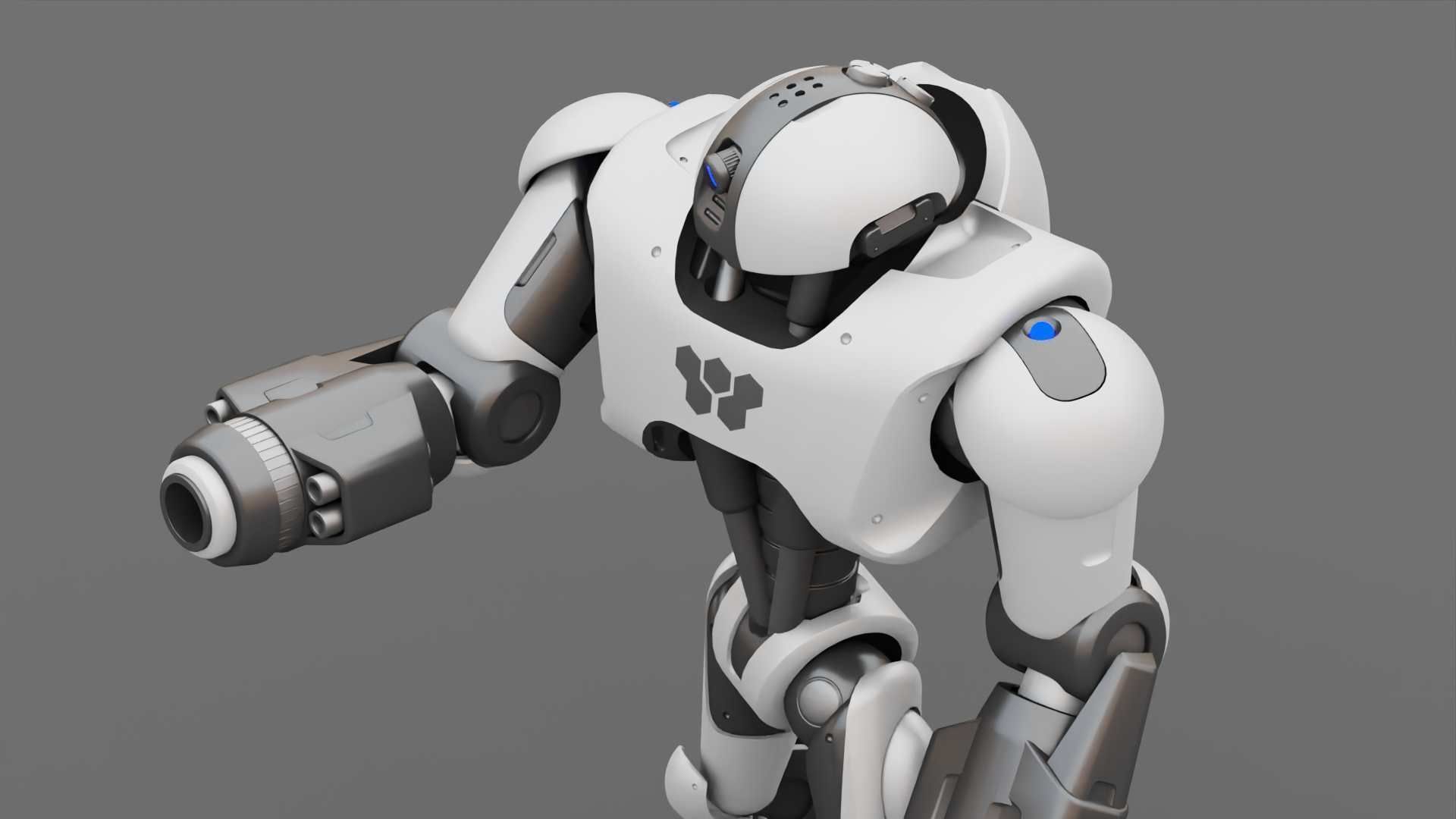 POLICE OFFICER BOT RIGGED 3D model rigged | CGTrader