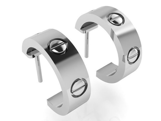 Stylish earrings 3292 3D print model 3D model 3D printable | CGTrader