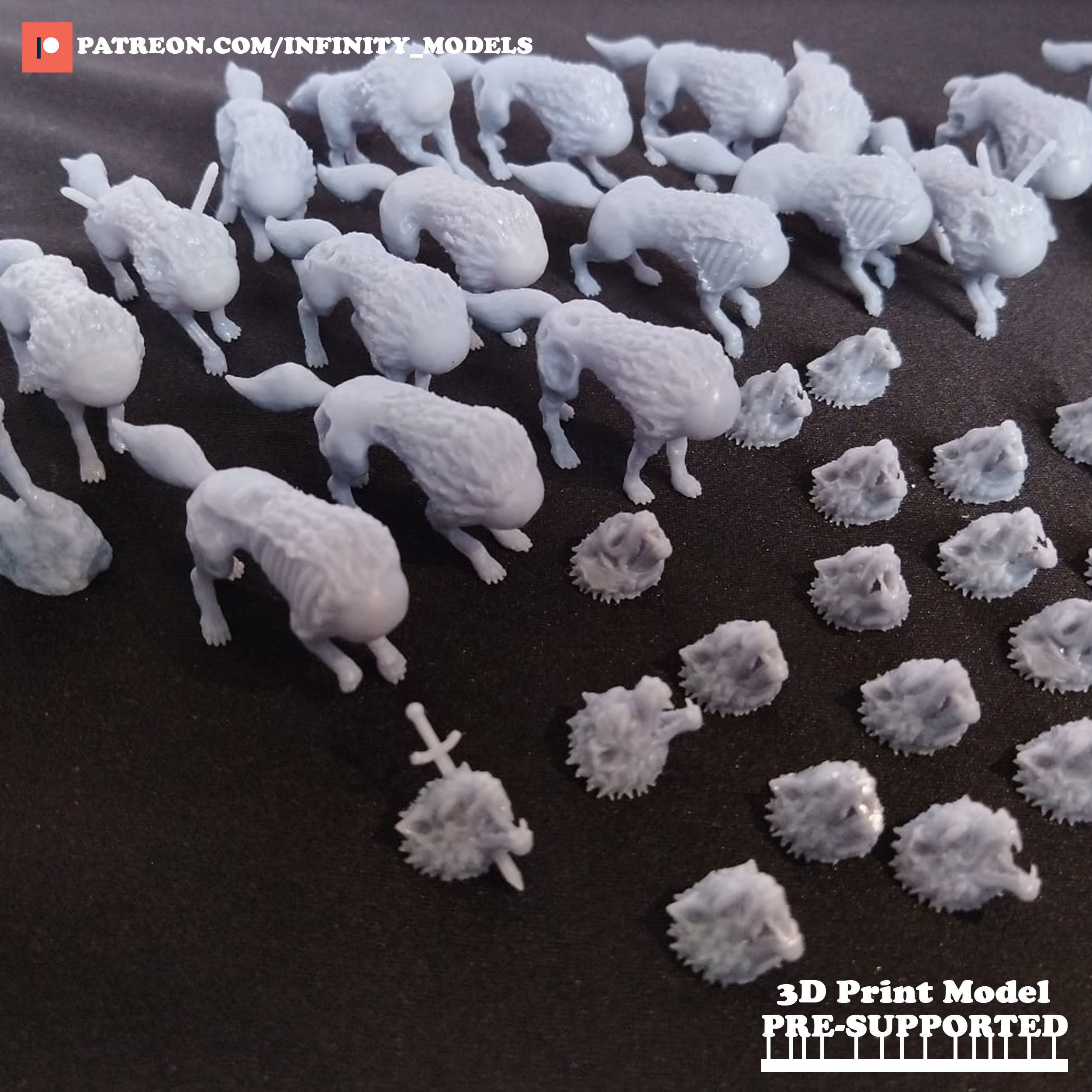 Dire Wolves 3D model 3D printable | CGTrader