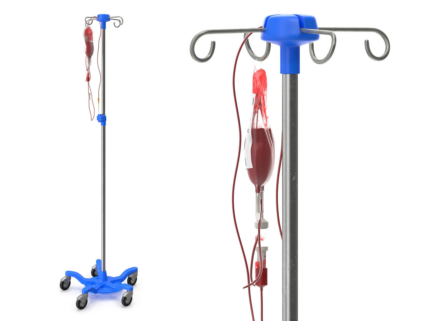 IV stand with blood bag for transfusion 3D model | CGTrader