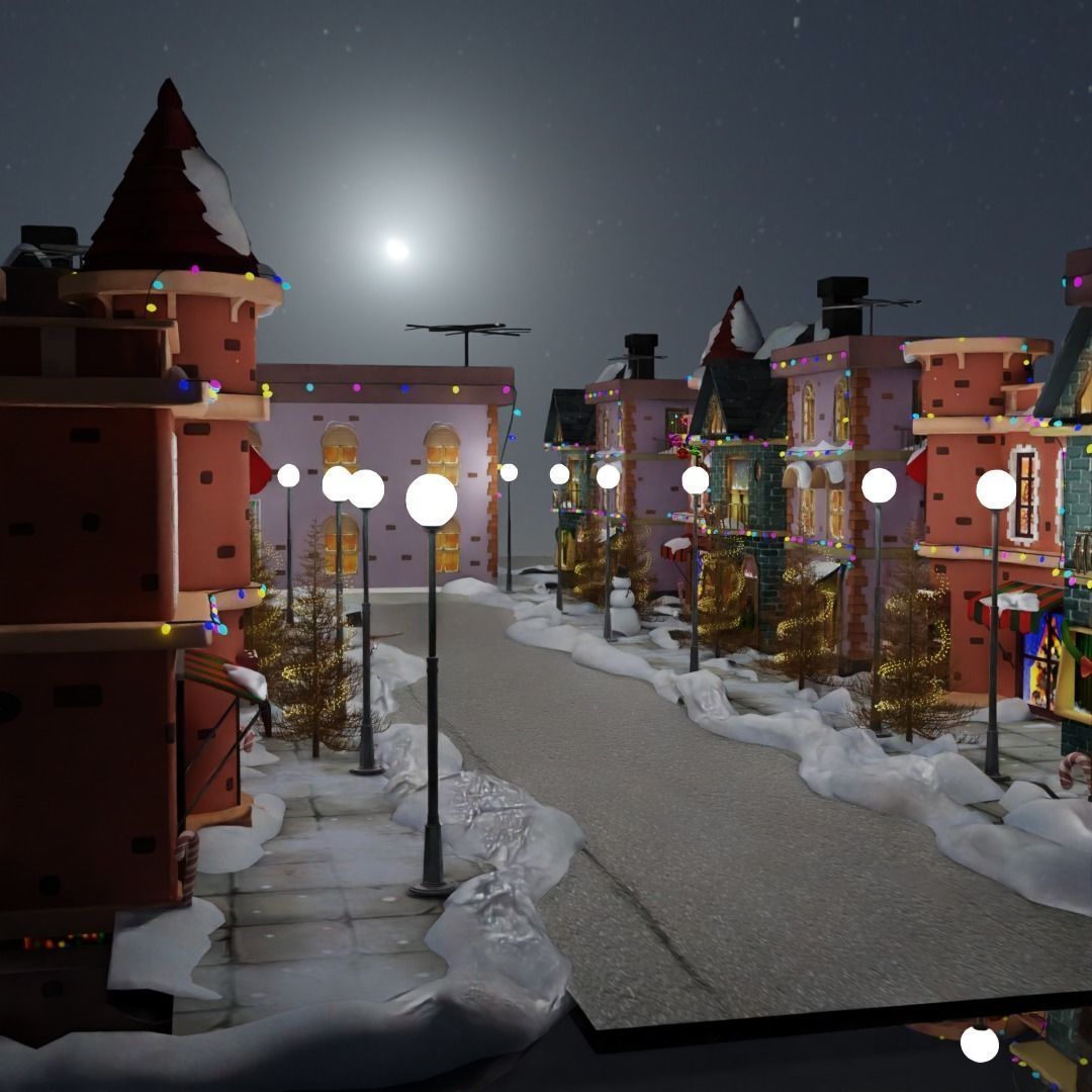 Christmas city scene 3D model | CGTrader