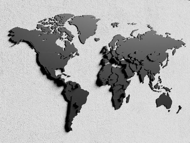 World Map wall decoration 3D model | CGTrader