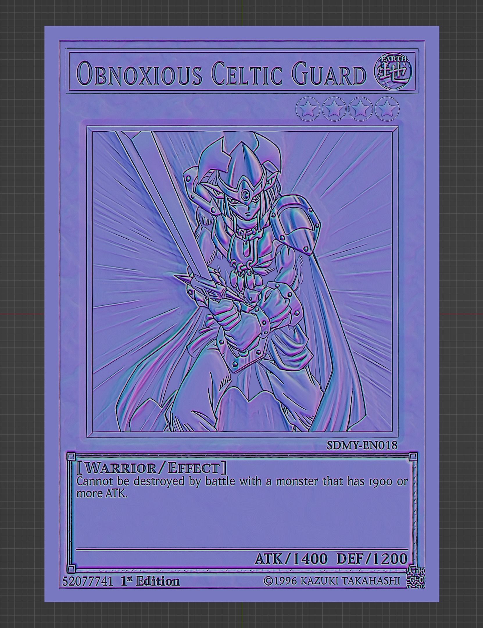 obnoxious celtic guard - yugioh 3D model 3D printable | CGTrader