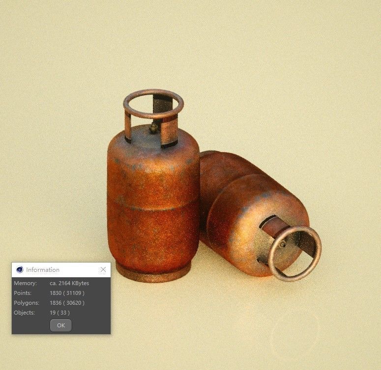 3D model Rusty gas tank kitchen utensils C4D model VR / AR / low-poly ...