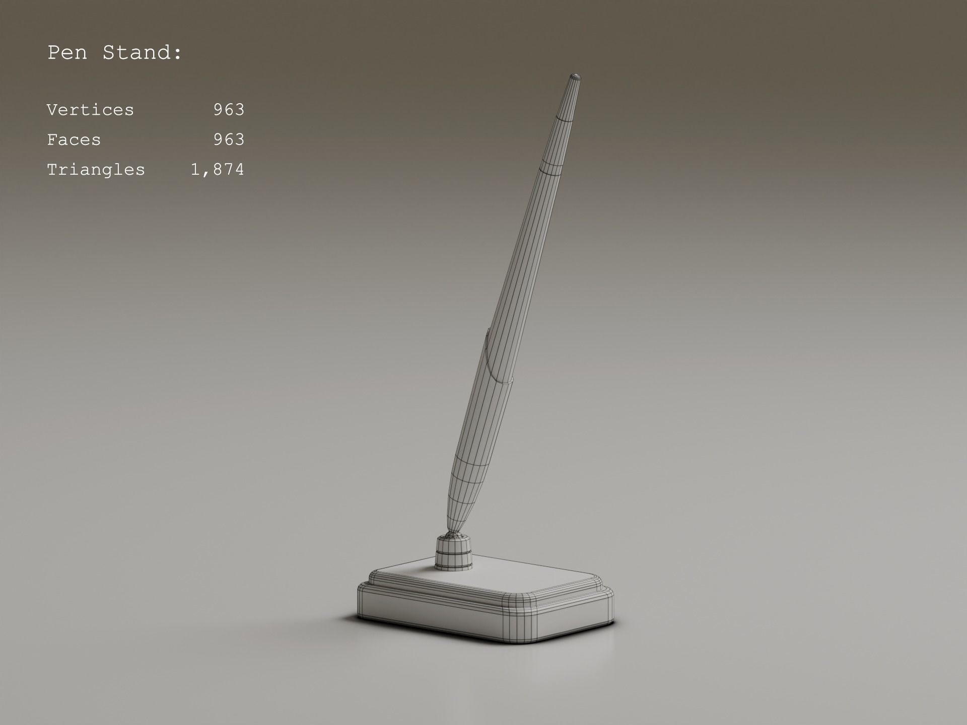 3D model Low-Poly Pen Stand VR / AR / low-poly | CGTrader