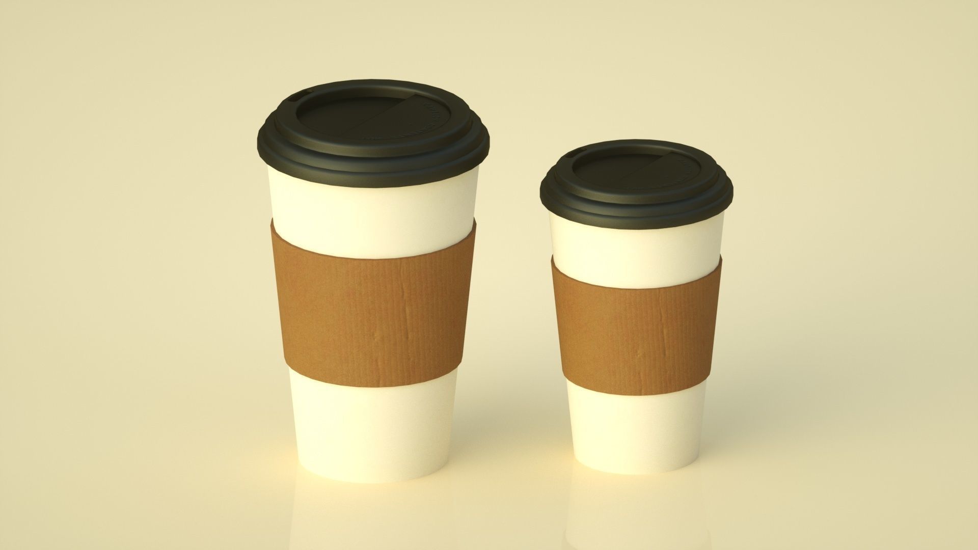 coffee cup large cup small cup lid coffee 3D model | CGTrader