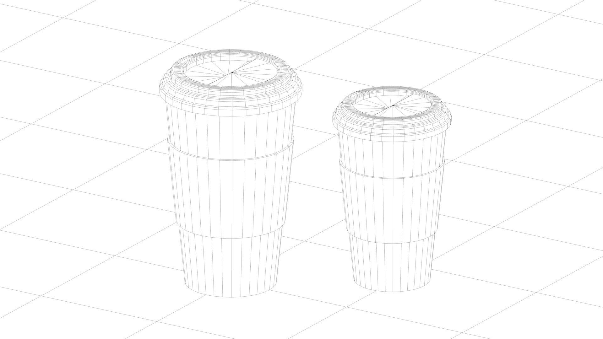 coffee cup large cup small cup lid coffee 3D model | CGTrader