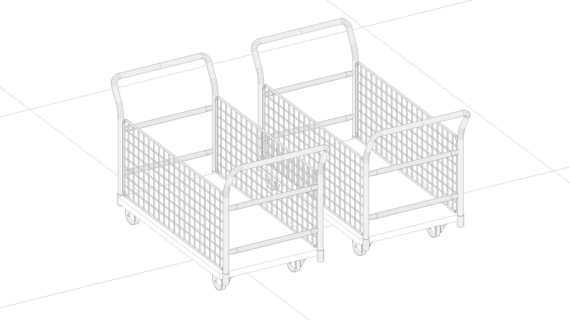 Supermarket trolley shopping cart pull truck C4D model 3D model | CGTrader