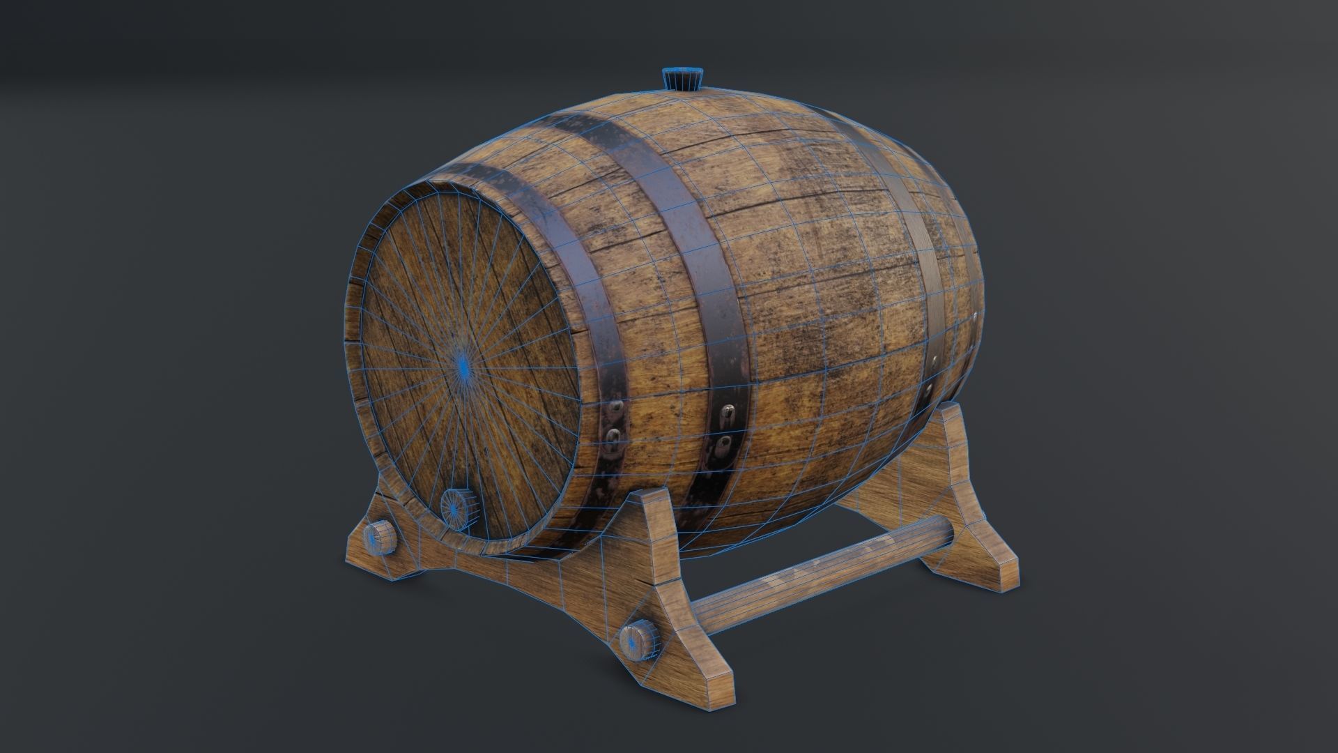 3D model Barrel wooden VR / AR / low-poly | CGTrader