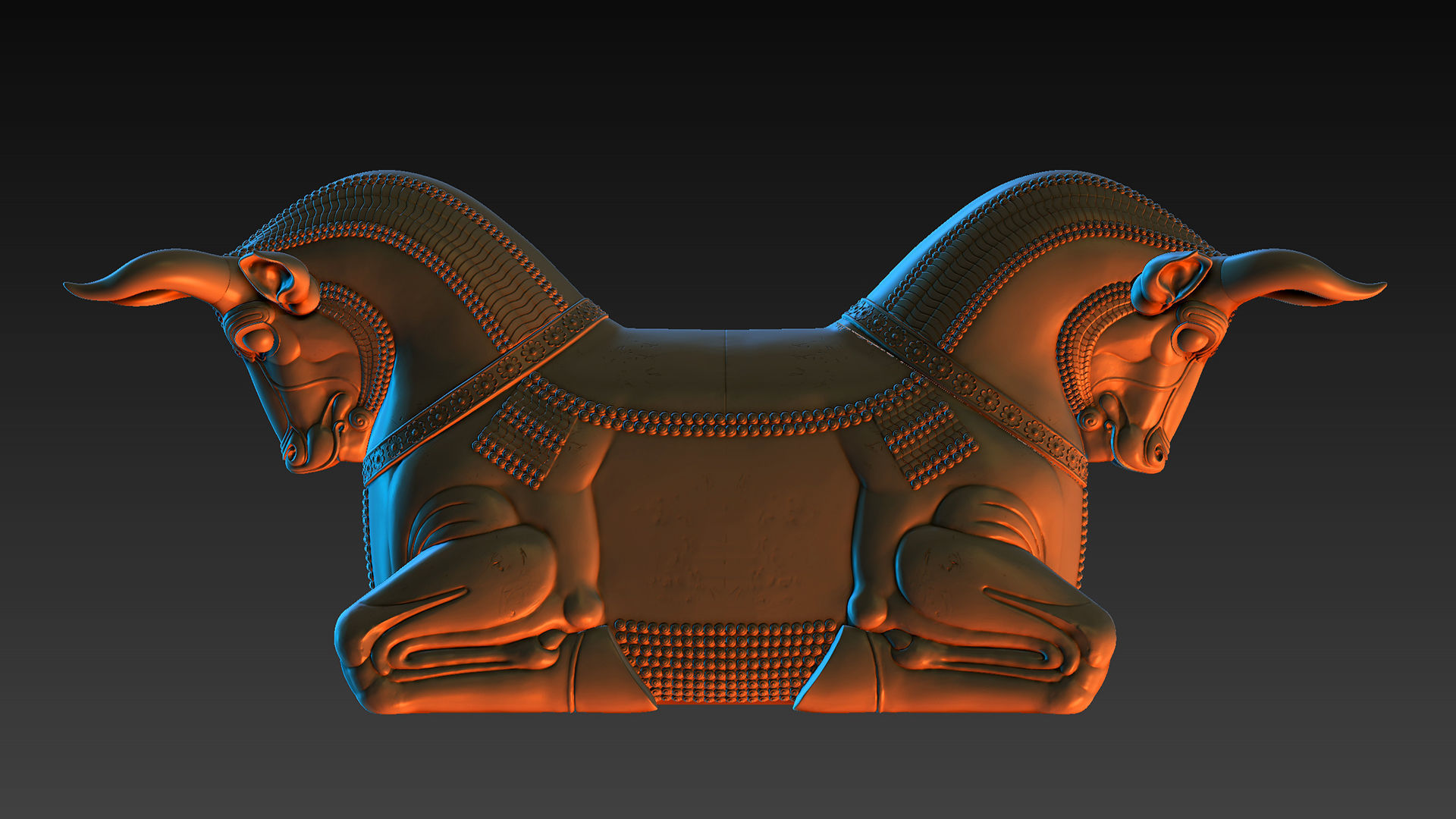 Mesopotamia Persepolis Sacred Bull Sculpture 3D model 3D printable ...