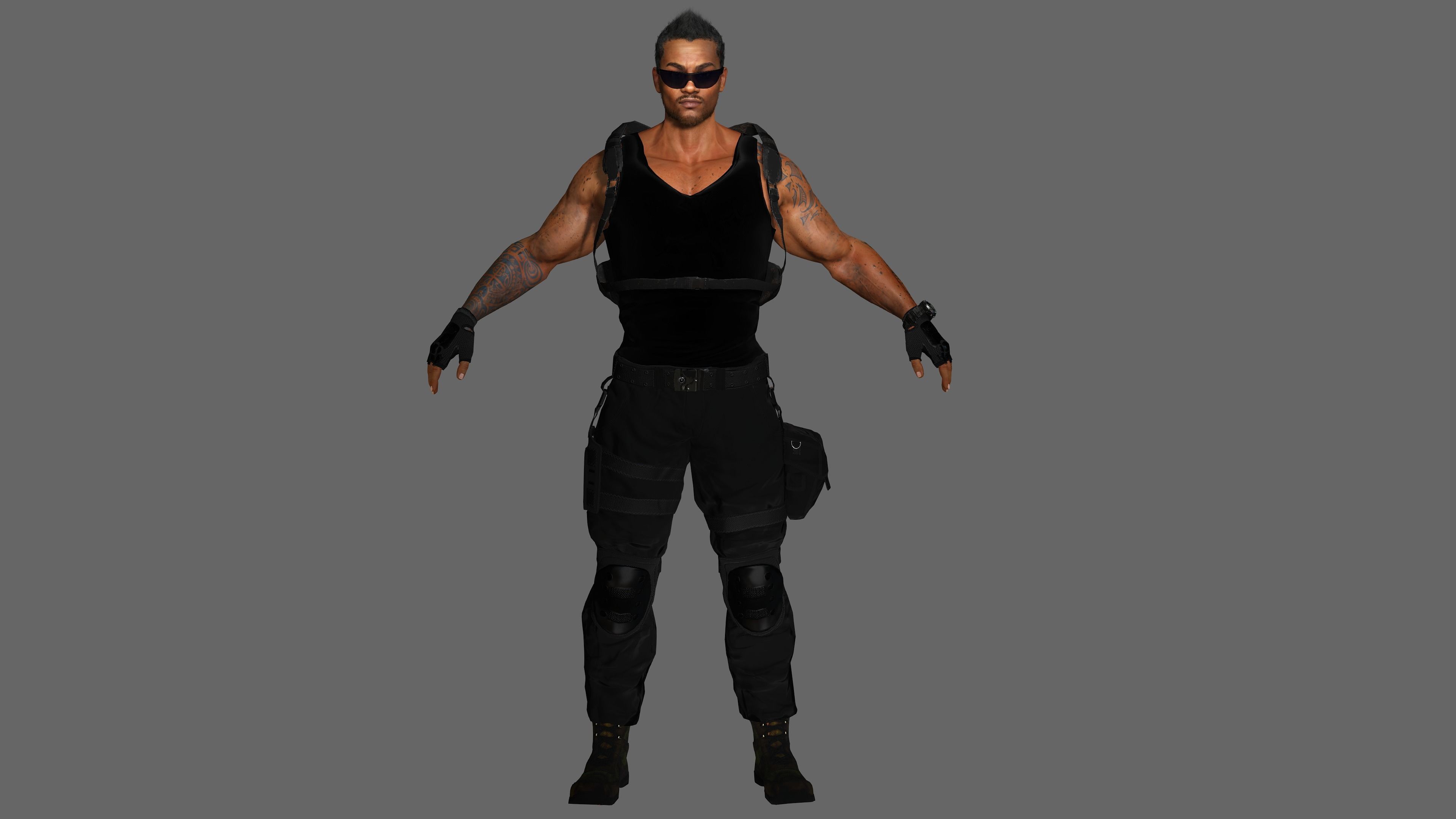3D model AAA 3D REALISTIC BLACK MALE CHARACTER - GUN SHOOTER MAN VR ...