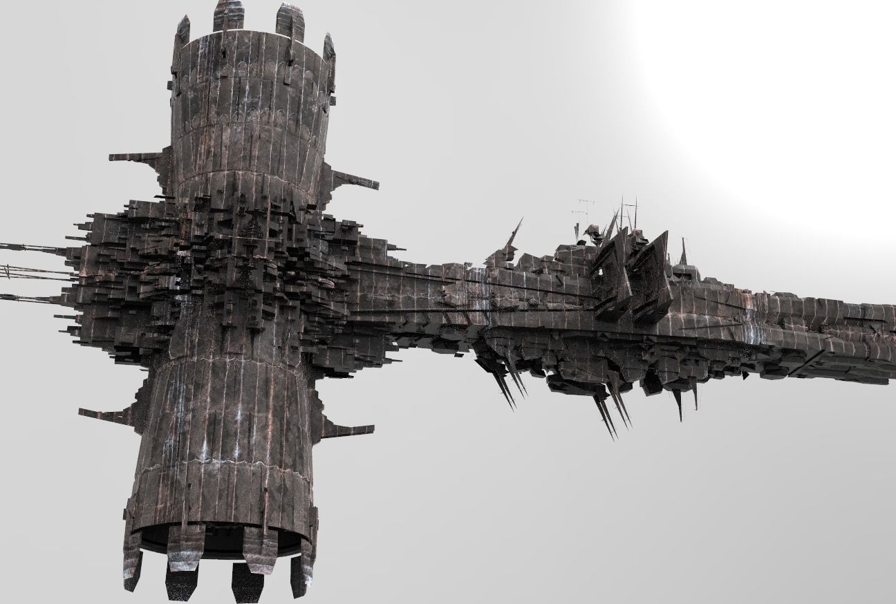 Monolith Station Alien Ring Star generator 4 3D model | CGTrader