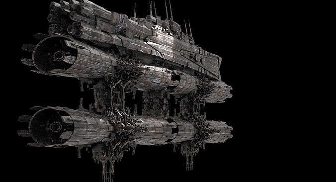 Monolith Station Ship 3D model | CGTrader