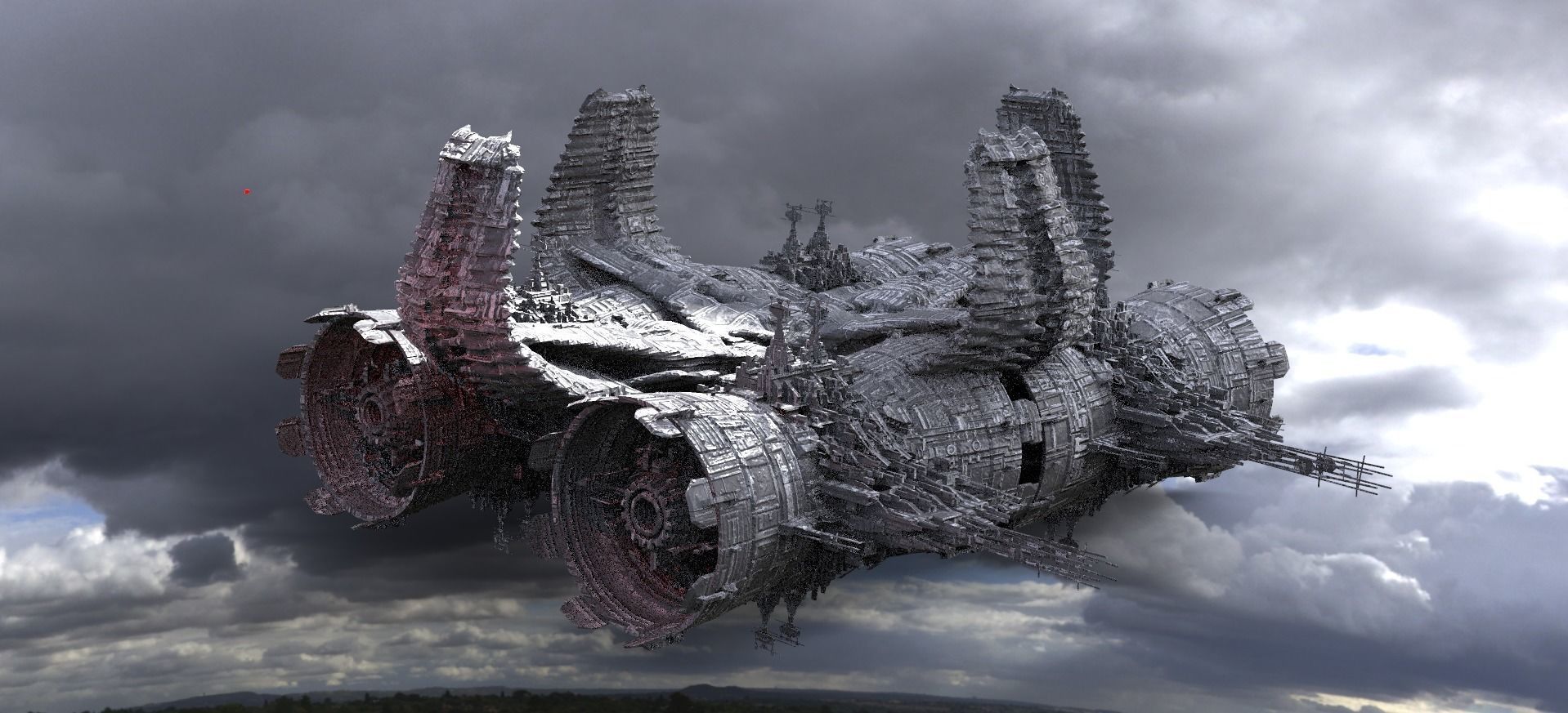 Sci-Fi Alien Spine City base 3D model | CGTrader