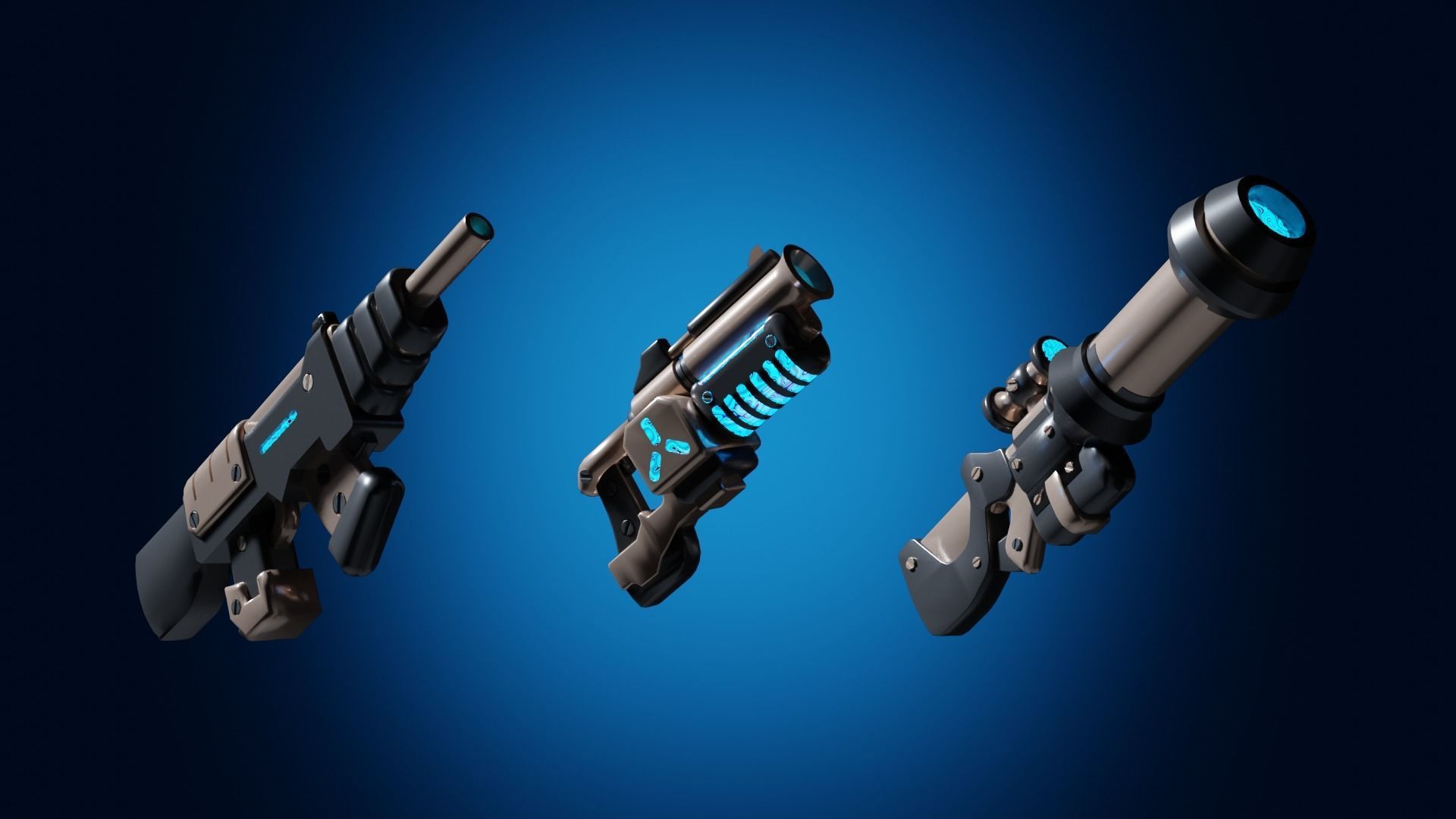 3D model Sci-fi guns Model pack VR / AR / low-poly | CGTrader