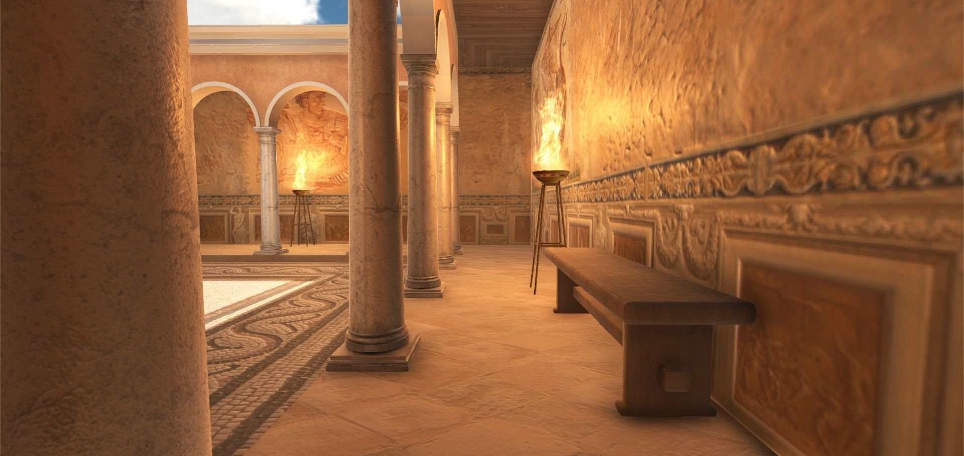 3D model Roman Patio VR / AR / low-poly | CGTrader