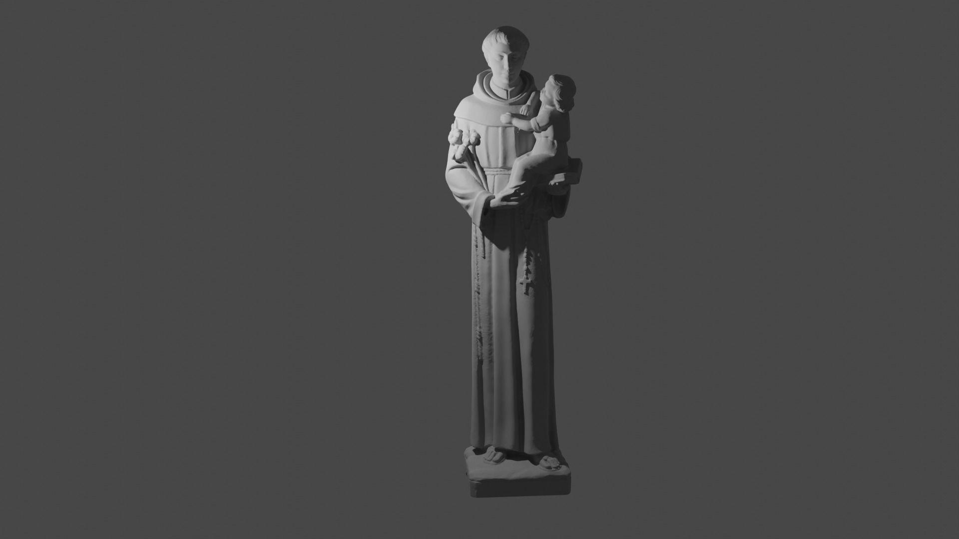 Saint Anthony Statue - Stl- blend -obj free 3D model | CGTrader
