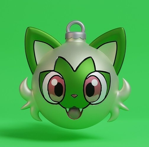 Pokemon - Christmas Ornament Sprigatito 3D model 3D printable | CGTrader