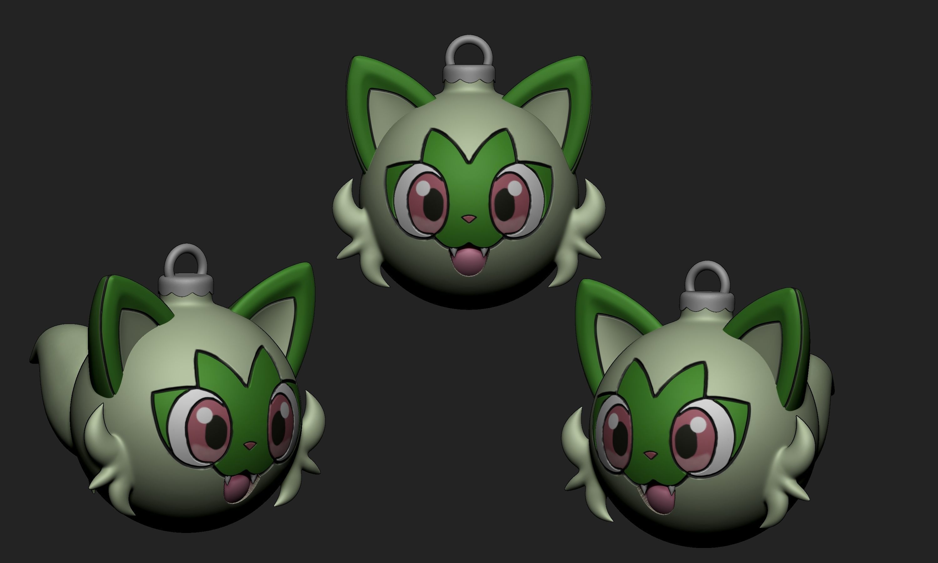 Pokemon - Christmas Ornament Sprigatito 3D model 3D printable | CGTrader