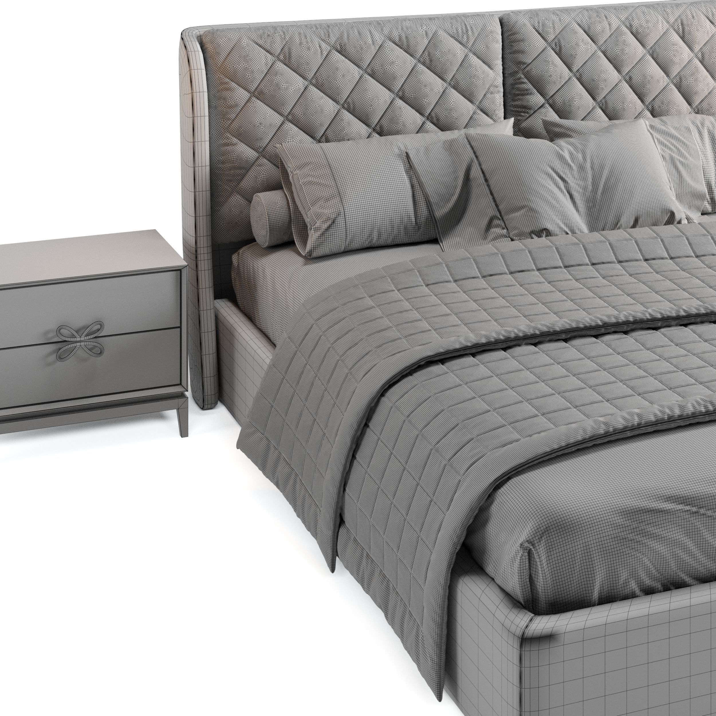 Double Bed by Vedo 3D model rigged | CGTrader