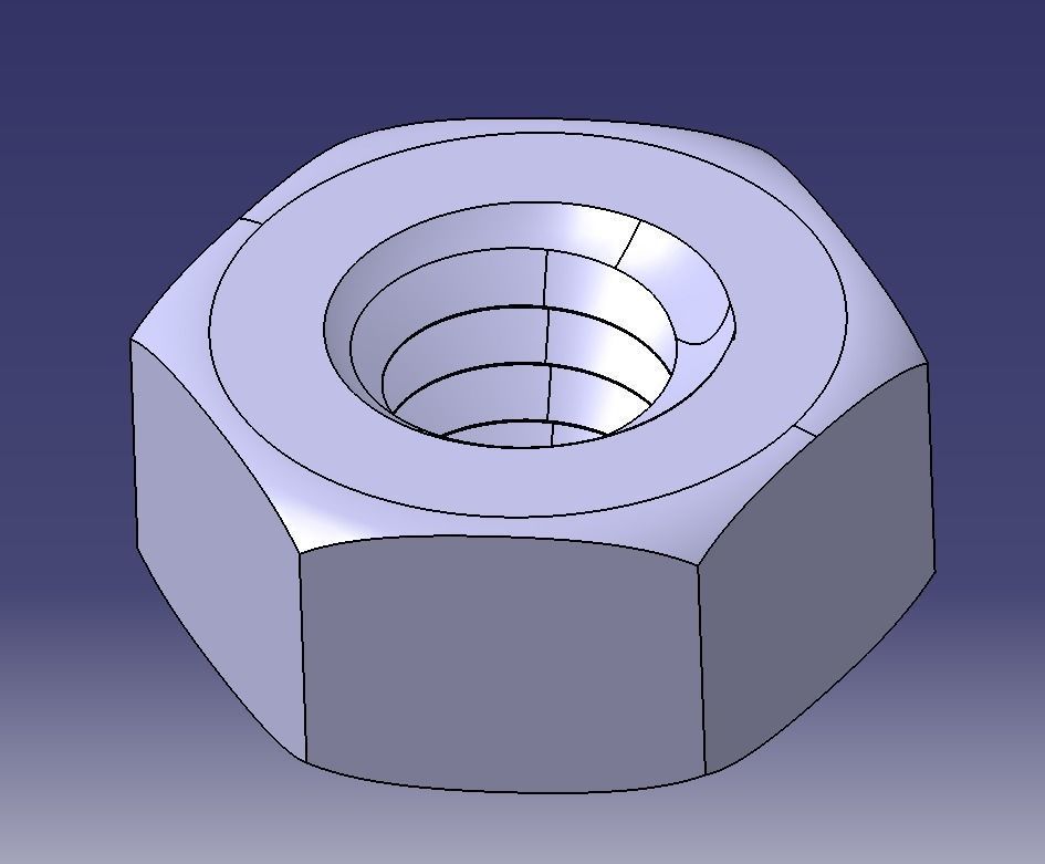 M24 Hex Nut 3D model 3D printable | CGTrader