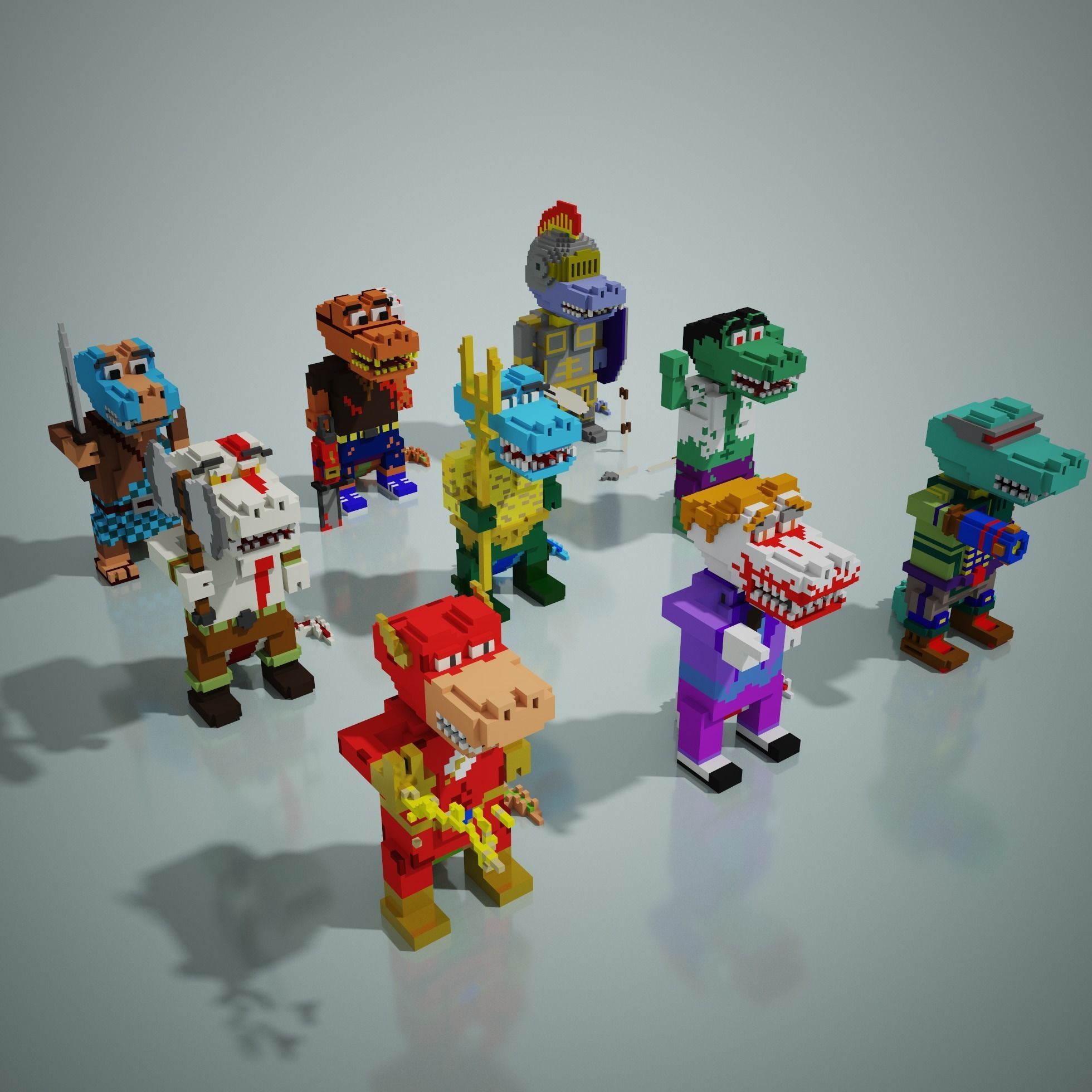 Crocodile Character Voxel 3D model | CGTrader