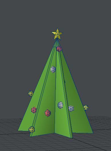 3D model Set of low poly Christmas Tree set B Low-poly 3D model VR / AR ...