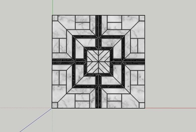 Black - White - Marble Tile - 2ft x 2ft 3D model | CGTrader