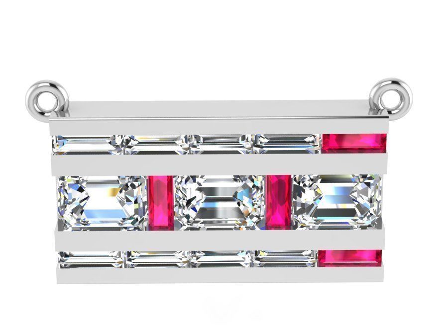 Pink and white orthogonal pendant 3330 3D print model 3D model 3D ...