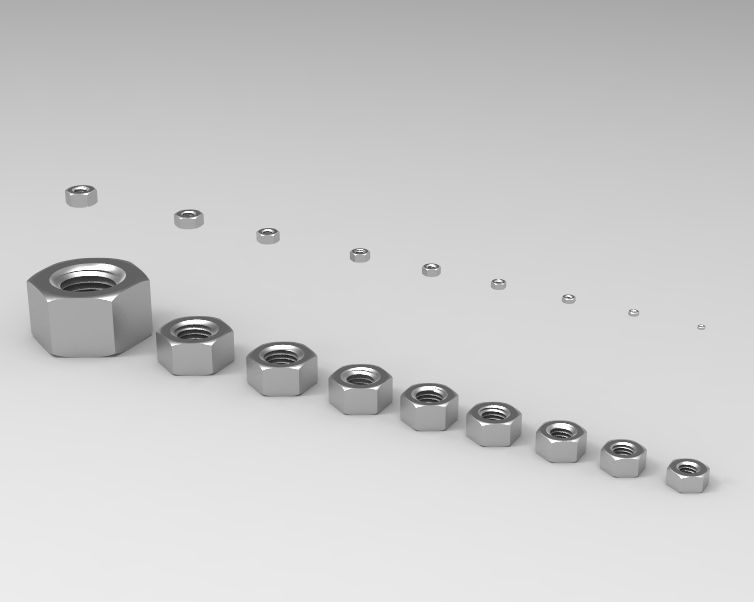 M2 Hex Nut 3D model 3D printable | CGTrader