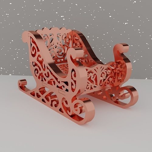 Christmas Santas Sleigh Decor 3D model 3D printable | CGTrader