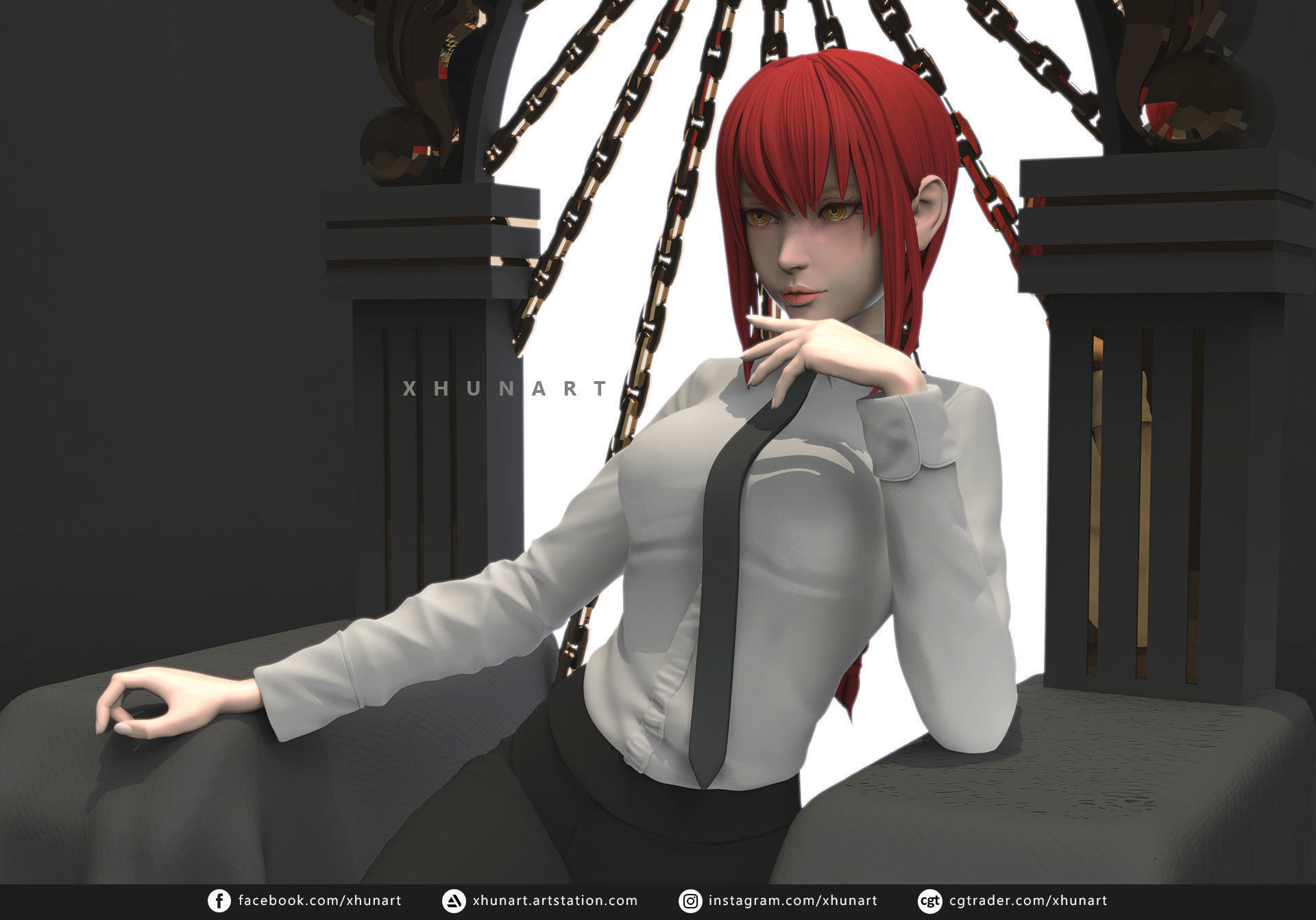 Makima The Control Devil STL file 3D model 3D printable | CGTrader