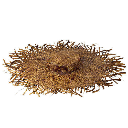 balinese straw wicker hat bamboo woven wall decoration boho 3D model ...