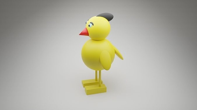 Cartoon bird yellow free 3D model | CGTrader