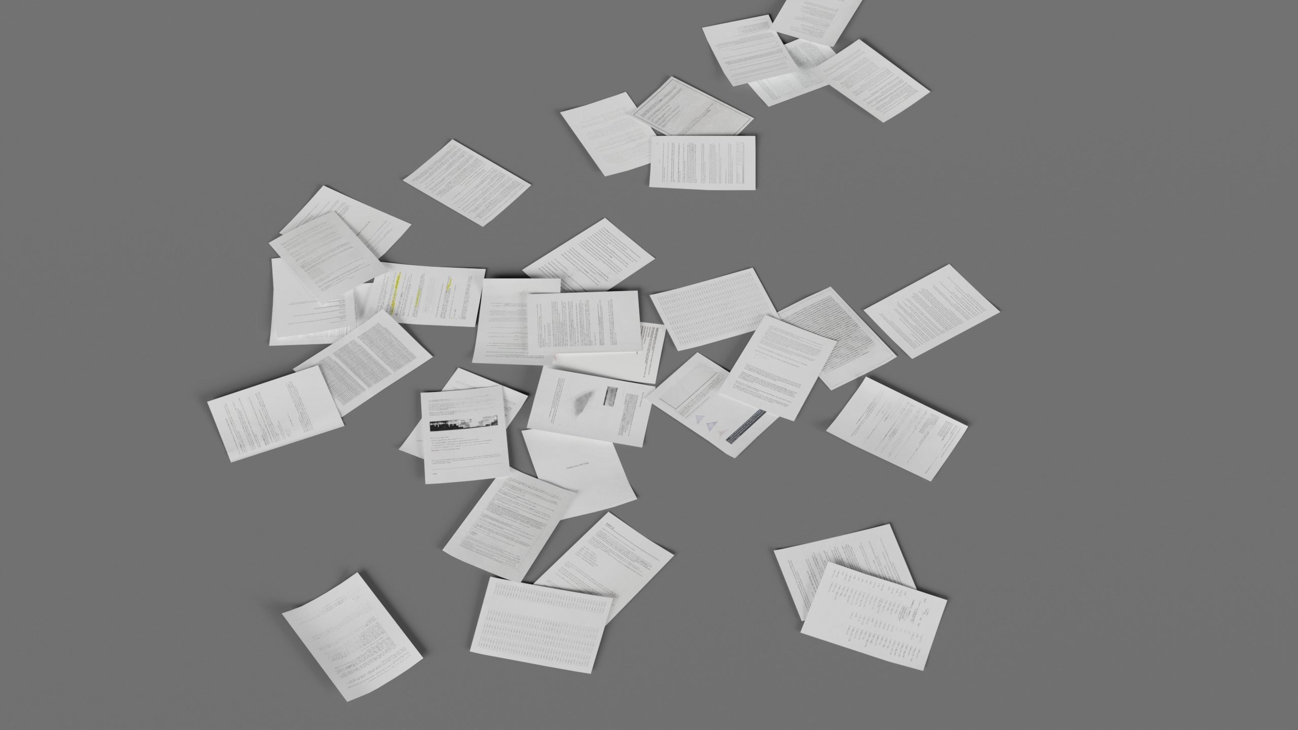 3D model Scattered Paper VR / AR / low-poly | CGTrader