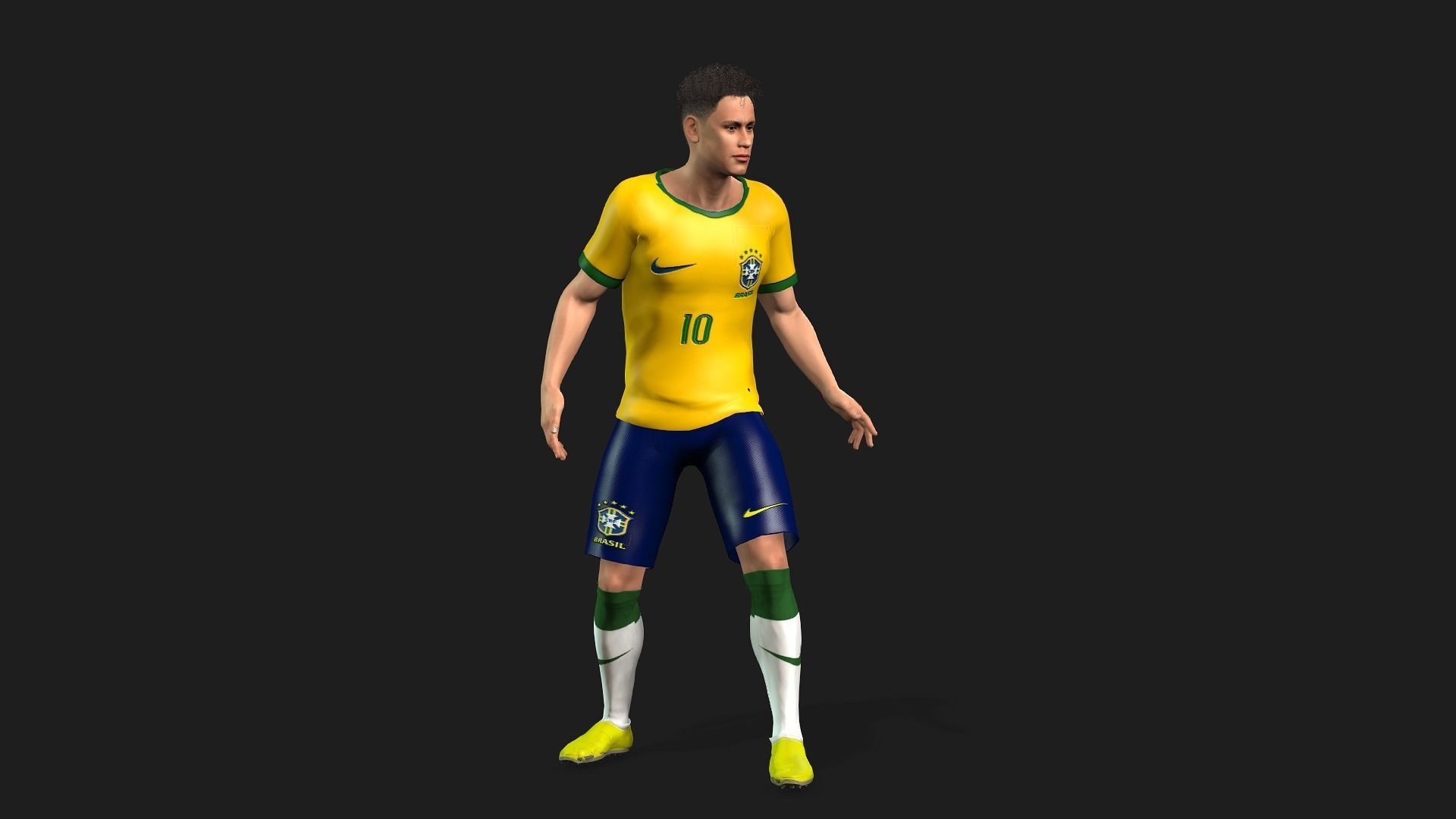 3D model Neymar famous soccer player 3D Rigged model ready for ...