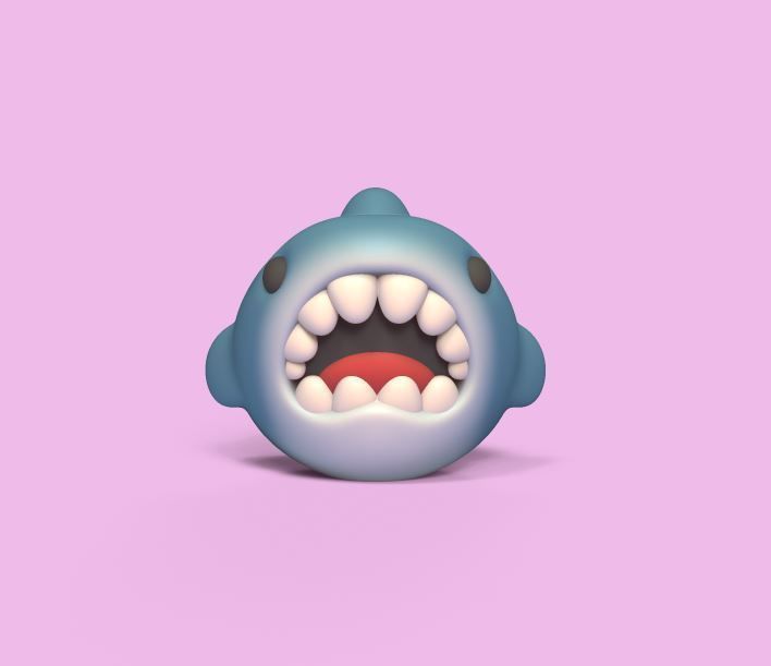 Round Shark 3D model 3D printable | CGTrader