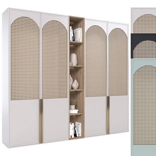 Rattan wardrobe furniture 02 3D model | CGTrader