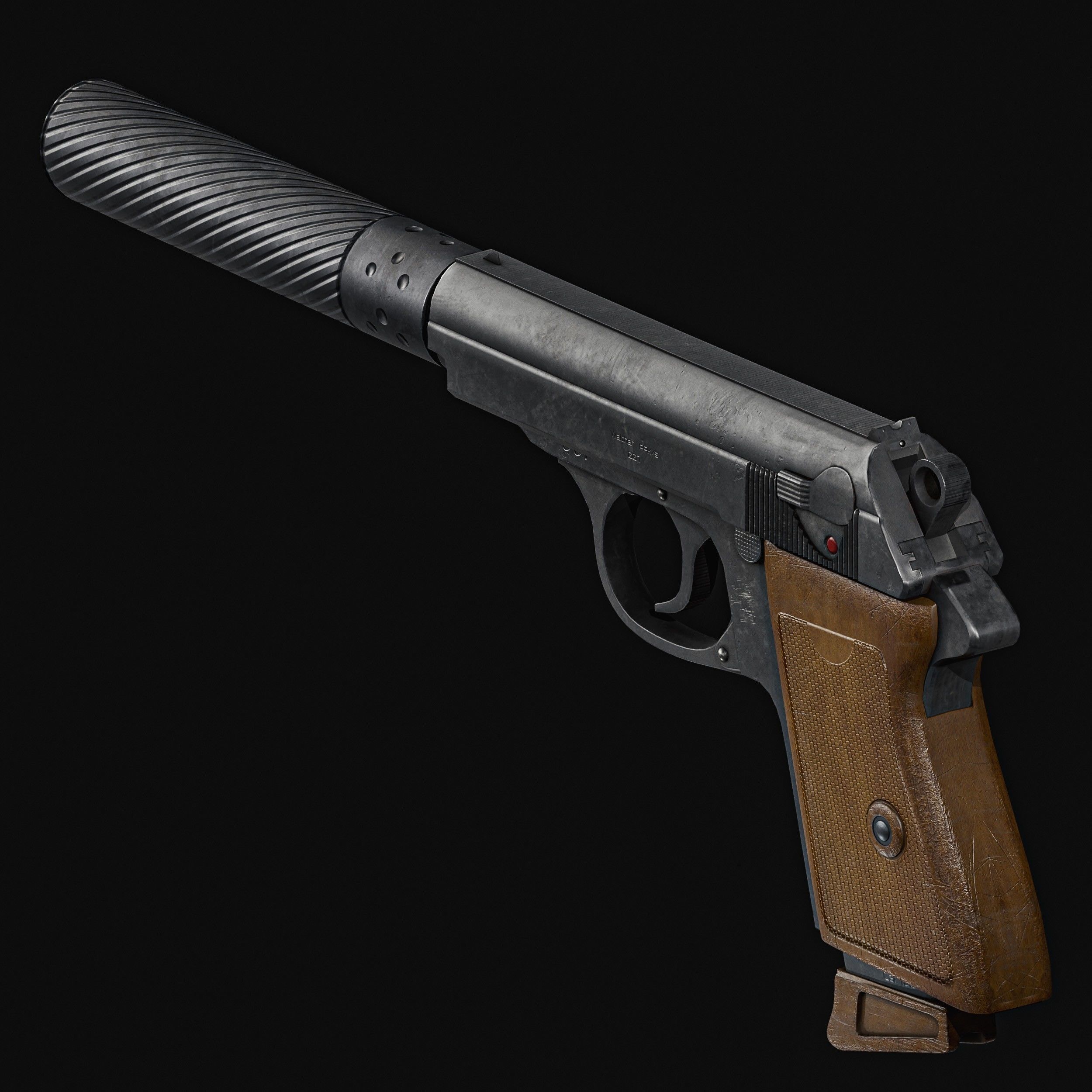 3D model James Bond Walther PPK with Silencer VR / AR / low-poly | CGTrader