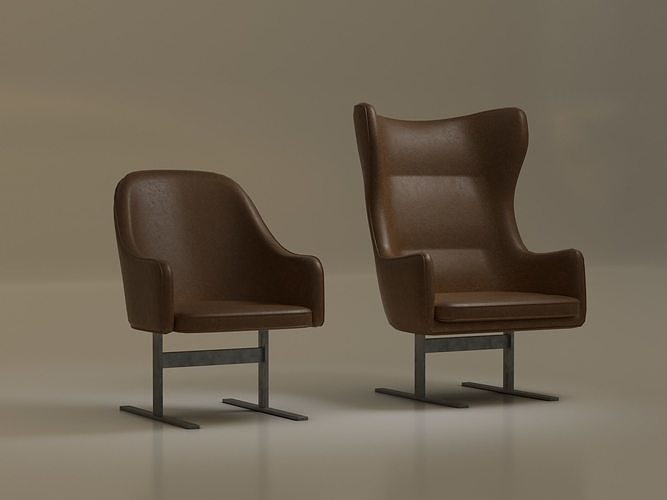 3D model Low-Poly Mid Century Lounge Chair VR / AR / low-poly | CGTrader