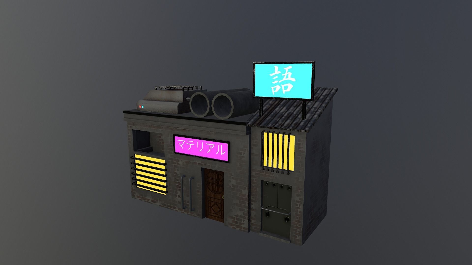 3D model Cyberpunk Building 55 VR / AR / low-poly | CGTrader