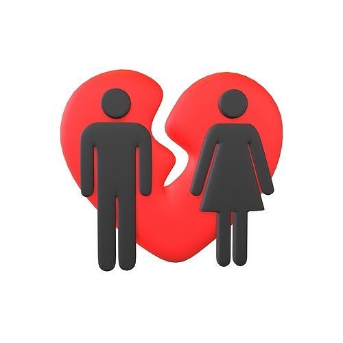 3D model Divorce Symbol v1 002 VR / AR / low-poly | CGTrader