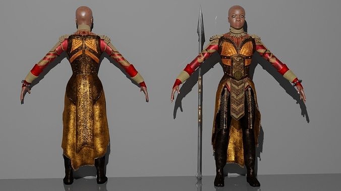 Okoye panther 3D model rigged | CGTrader