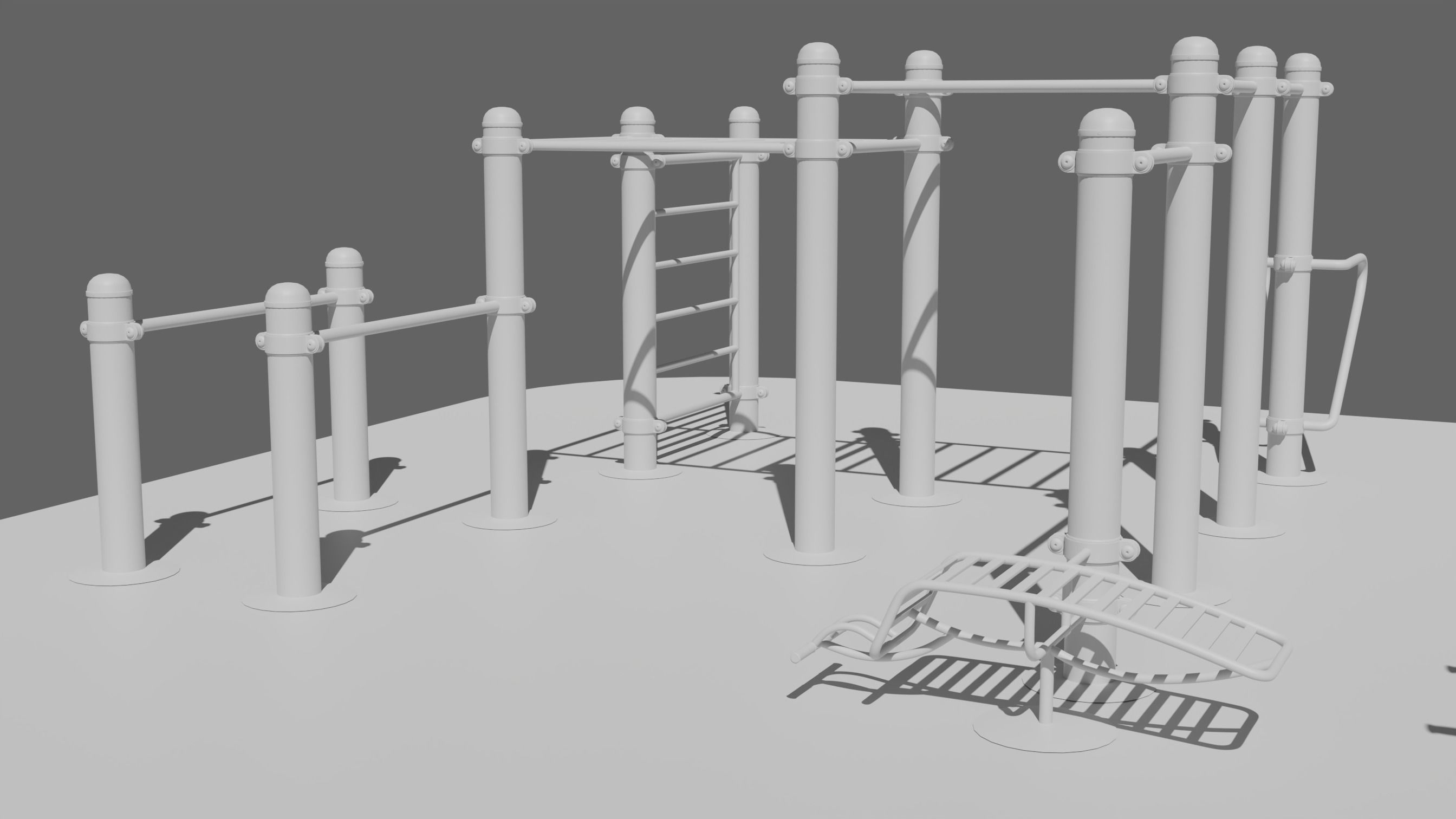 Outdoor Sports Ground Fitness Gym 3D model | CGTrader