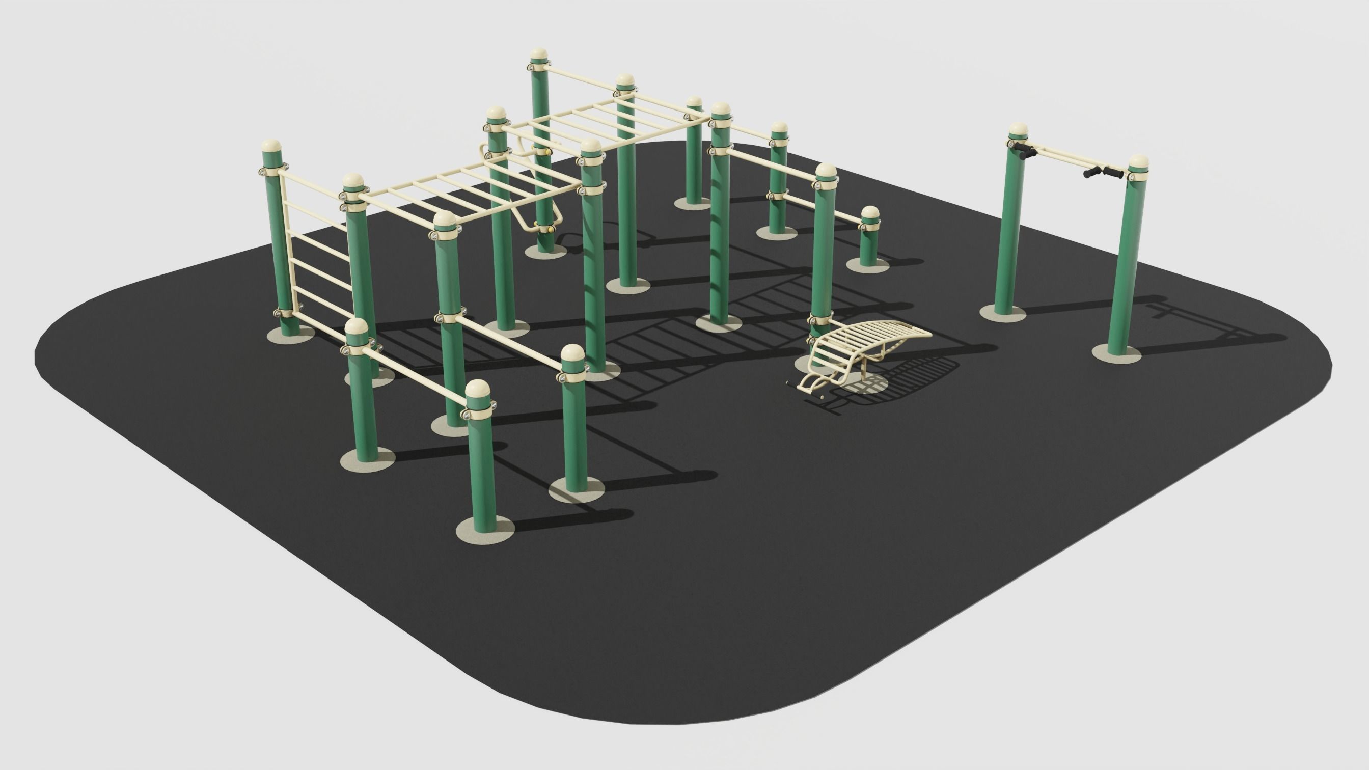 Outdoor Sports Ground Fitness Gym 3D model | CGTrader