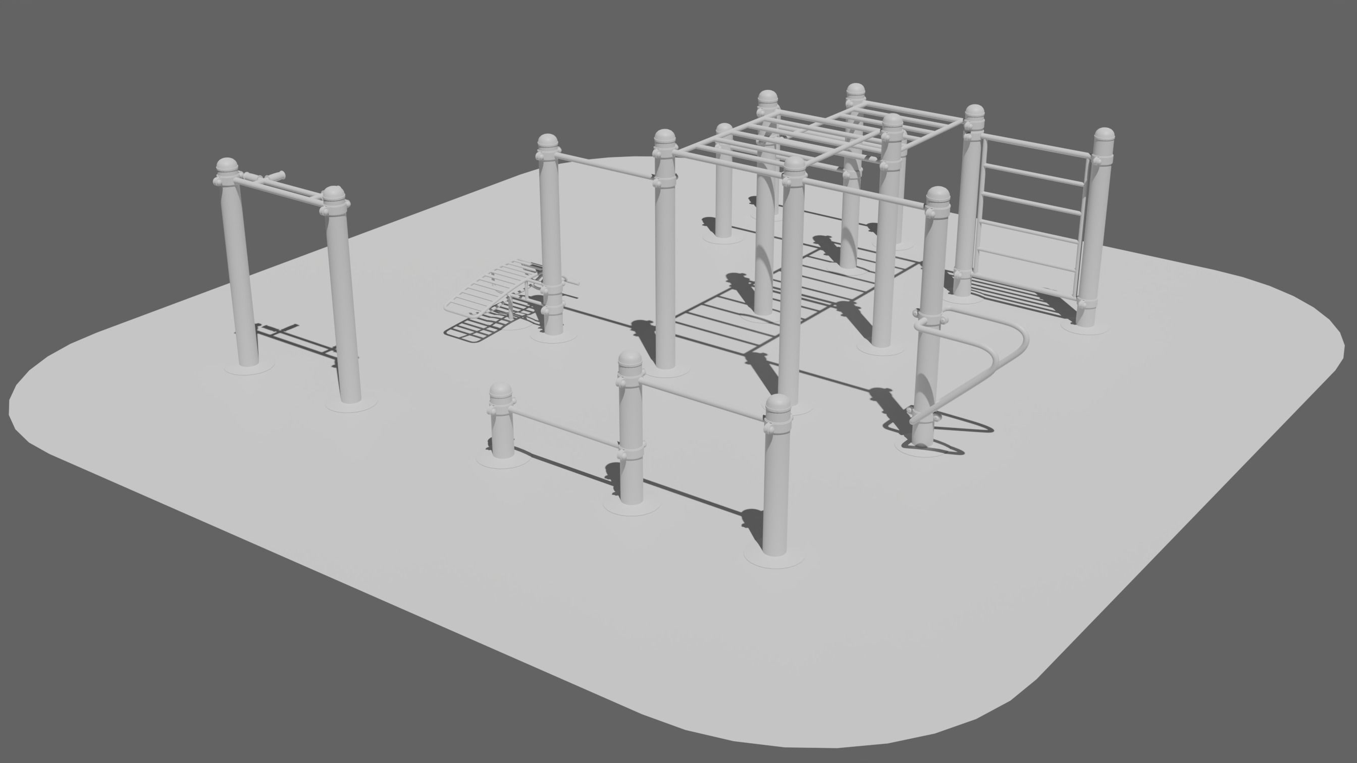 Outdoor Sports Ground Fitness Gym 3D model | CGTrader